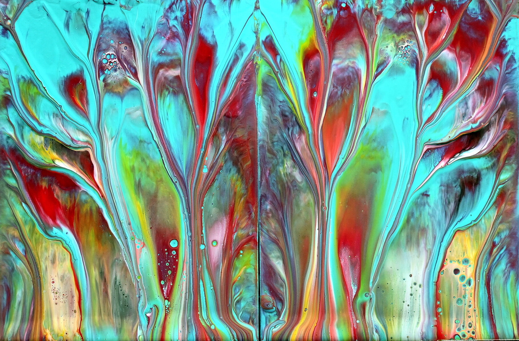 ArtStation - Double dip with puddles ~ Simple acrylic pouring technique ...