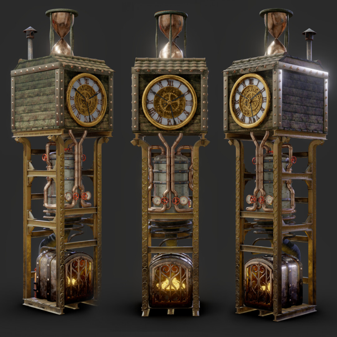 ArtStation - Game Art: Steampunk Clock