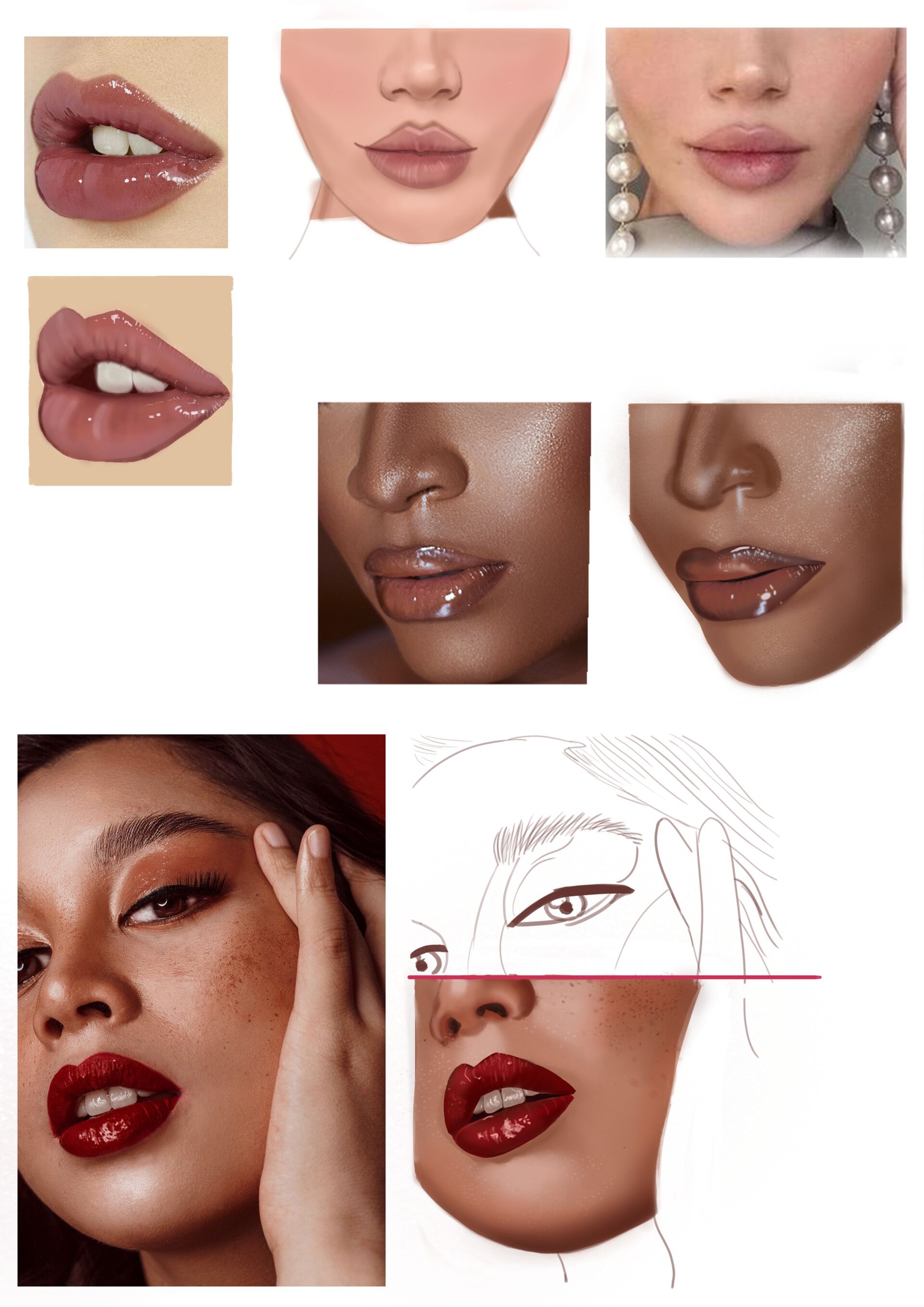 ArtStation - Nose & Lip Studies