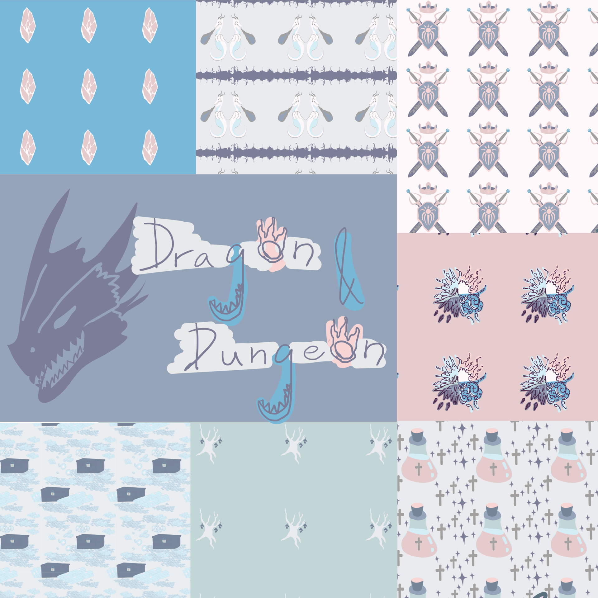 ArtStation - Dragon and Dungeon pattern collection