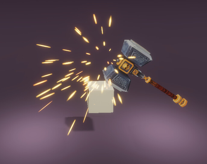 ArtStation - Hammer hit - Unity VFX sparks burst