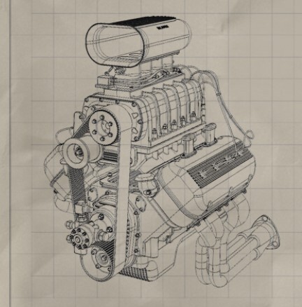 ArtStation - Vintage gasser HEMI engine