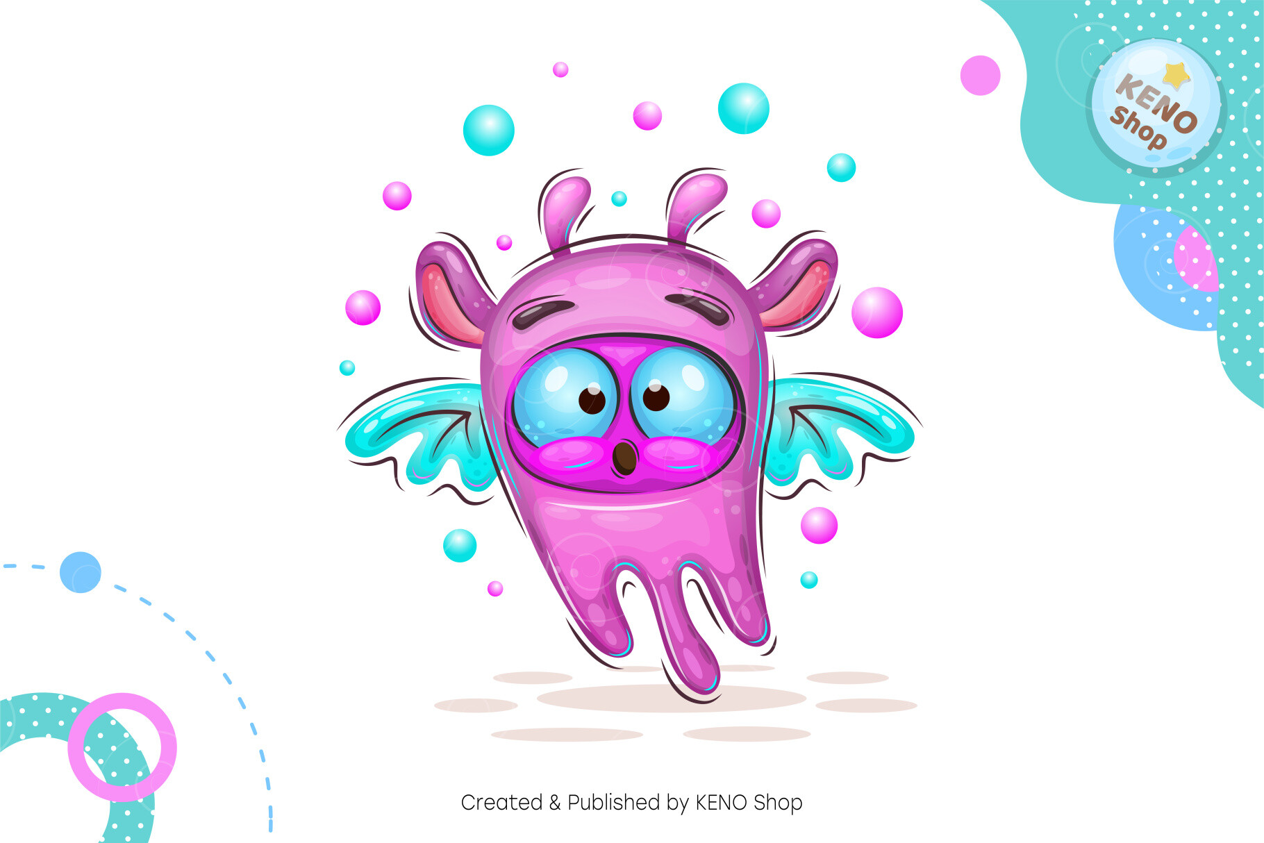 ArtStation - Cute cartoon flying monster.