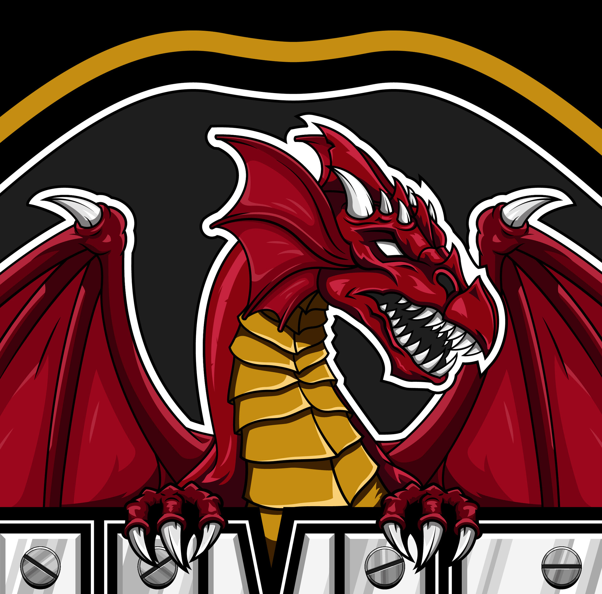 ArtStation - Dragon emblem for biker club.