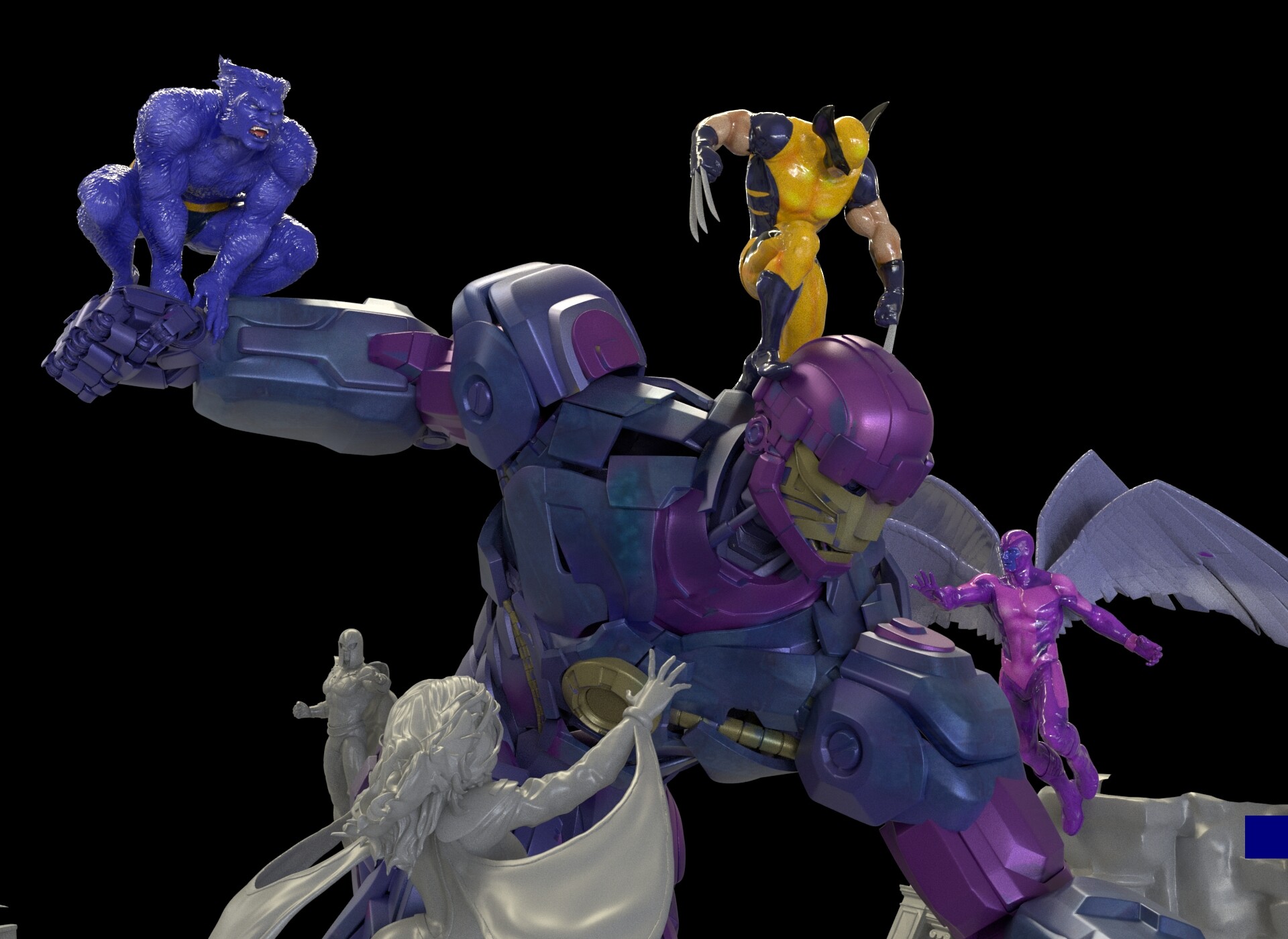 ArtStation - SENTINEL XMEN FIGHT SCENE CENTER PIECE