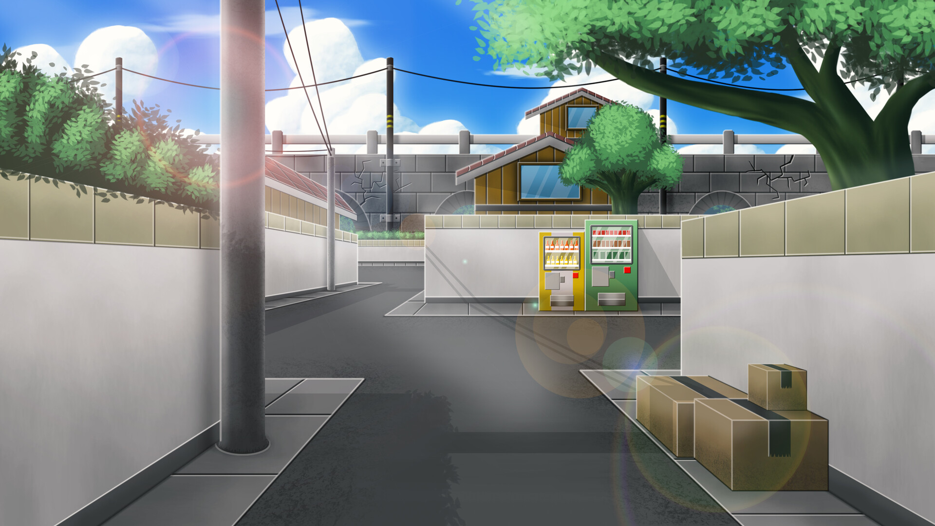 ArtStation - Japanese Alley Anime Background Painting