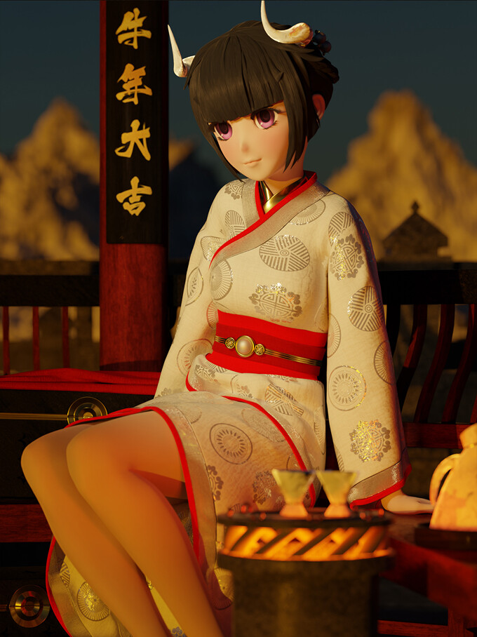 ArtStation - 牛年大吉新年贺图 思路总结