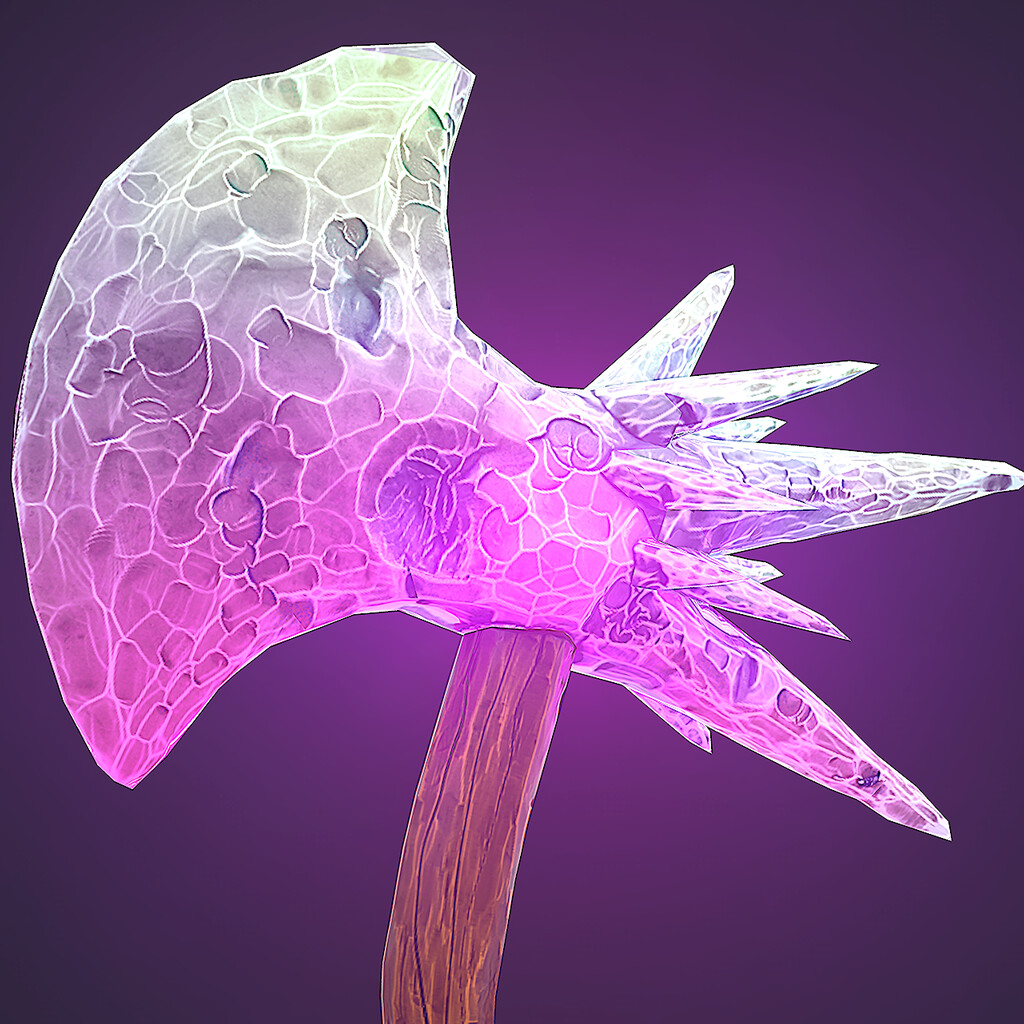 ArtStation - Stylized Crystal Axe - Reupload.