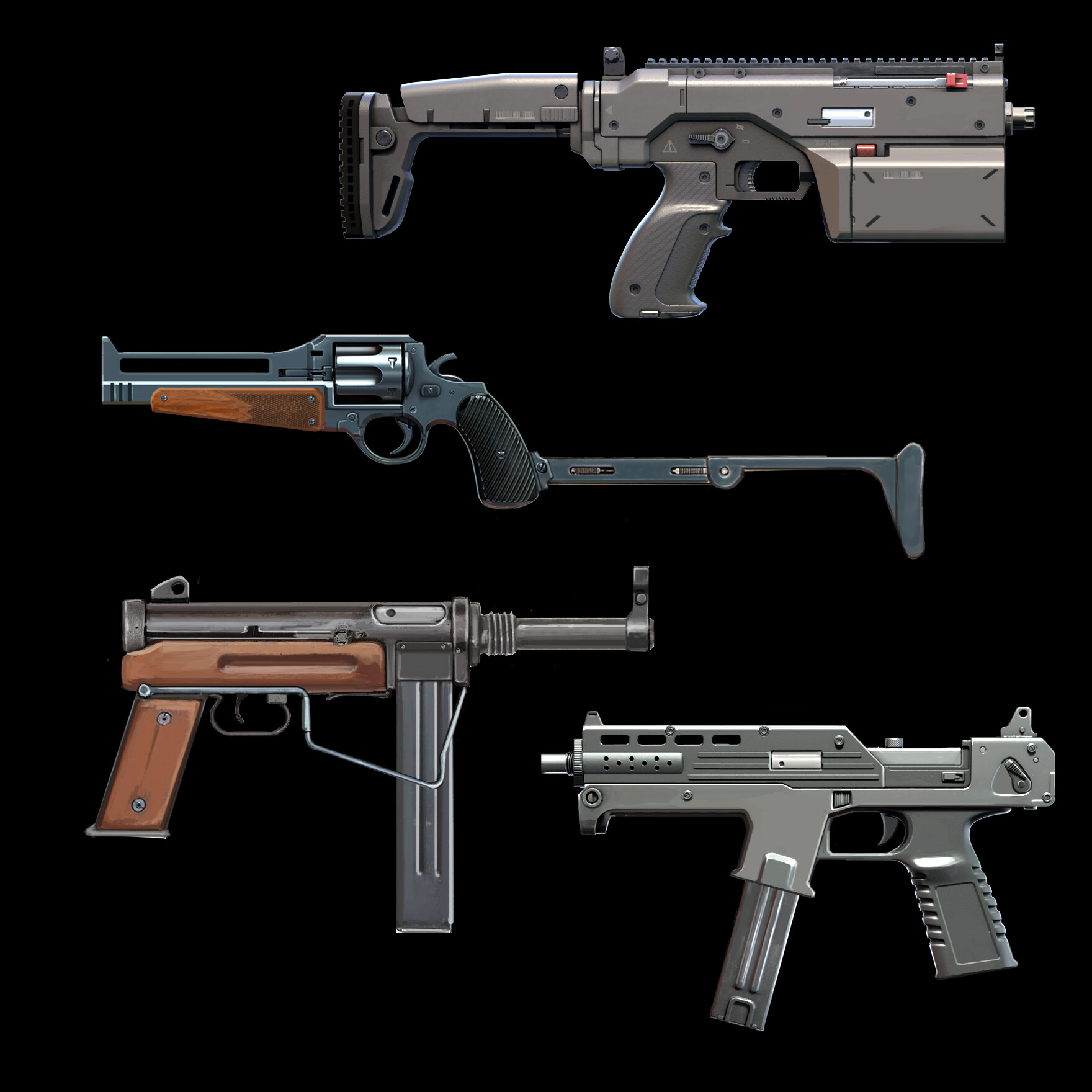 ArtStation - Set of 2d weapon concepts 2