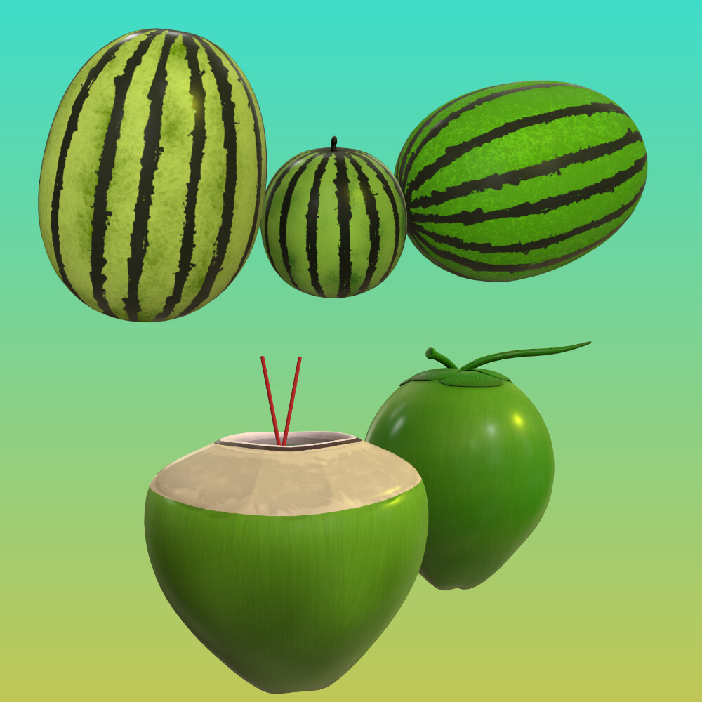 ArtStation - Coconut + Watermelon 🍉