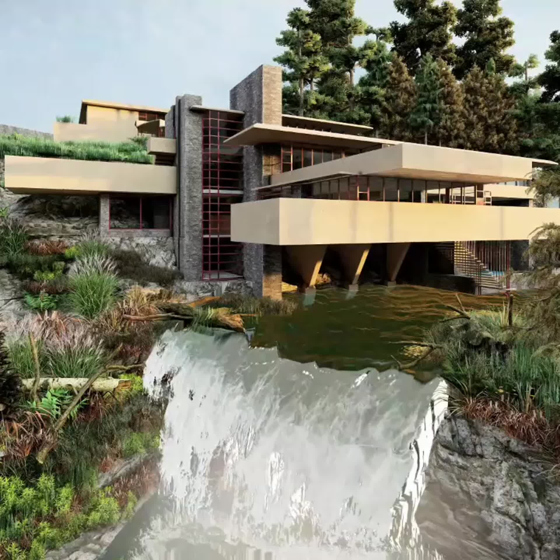 ArtStation - Waterfall House