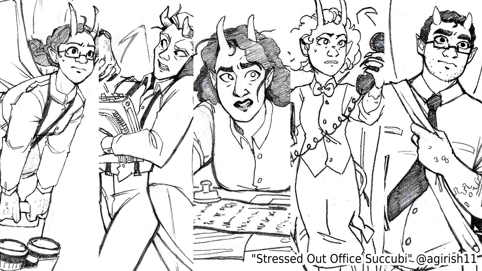 ArtStation - Stressed Out Office Demons