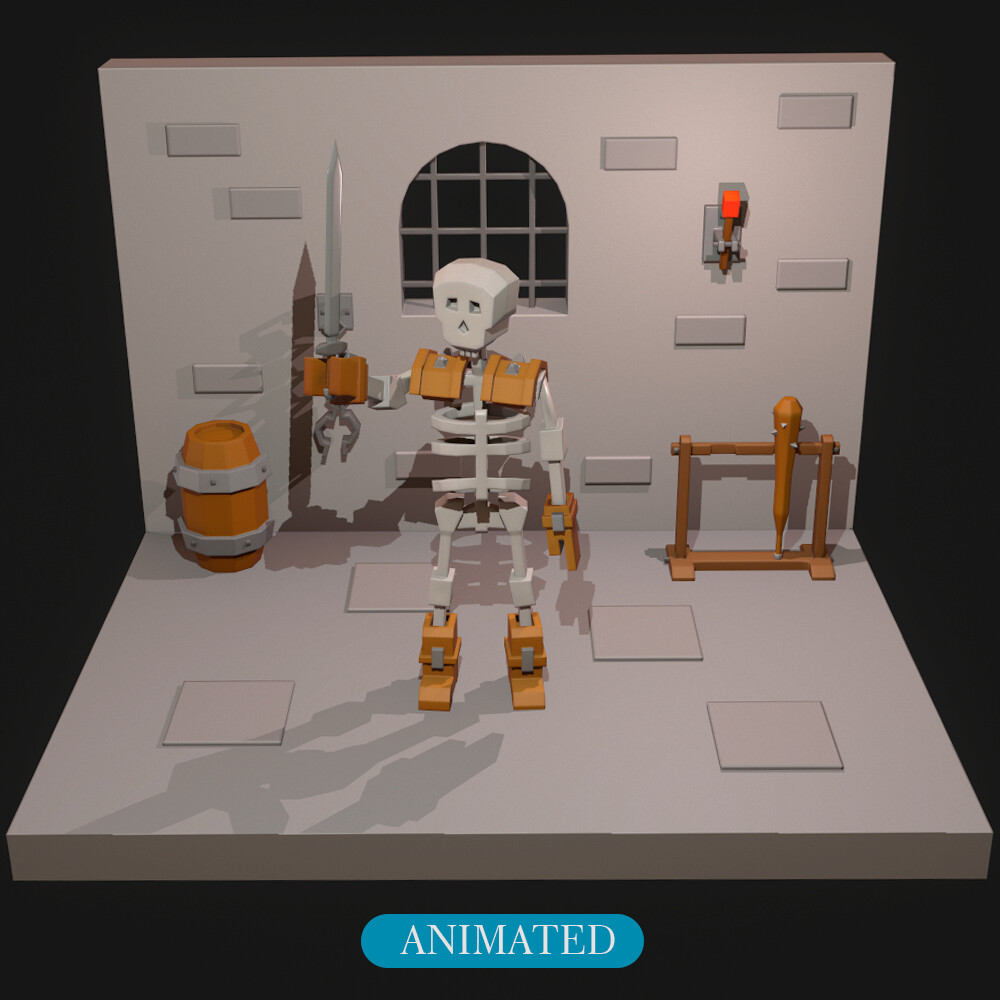 ArtStation - Low Poly Skeleton