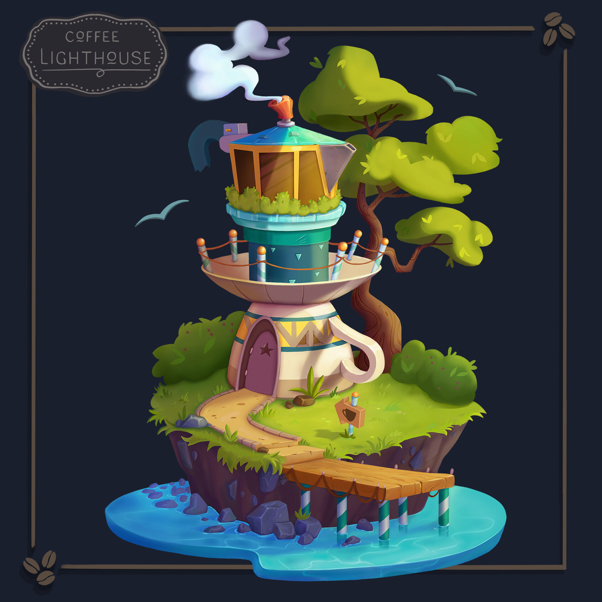 ArtStation - Coffee lighthouse concept