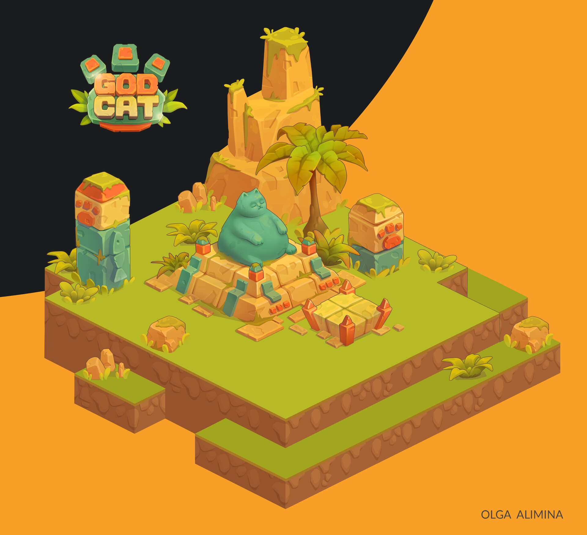 ArtStation - Isometric game concept "GOD CAT"