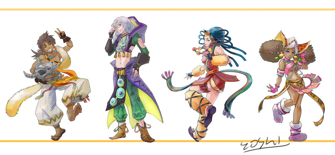 ArtStation - Standing pose for 4 characters