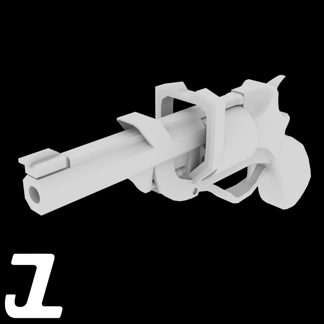 ArtStation - Fantasy Revolver Low-Poly