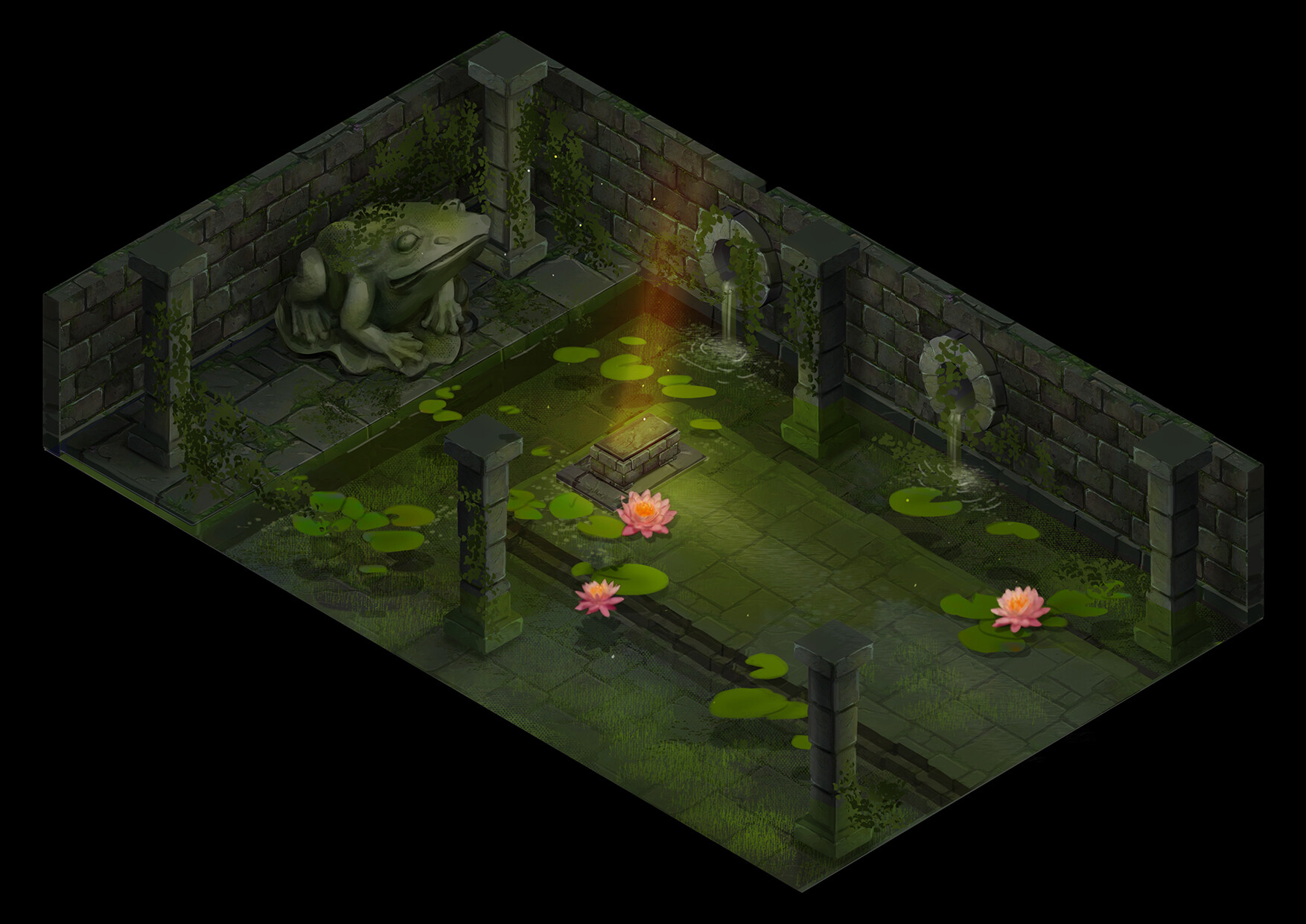 ArtStation - Isometric Frog Tomb, Environment Concept