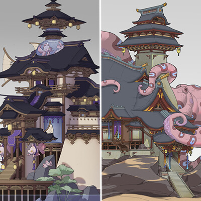 ArtStation - Ancient building line design