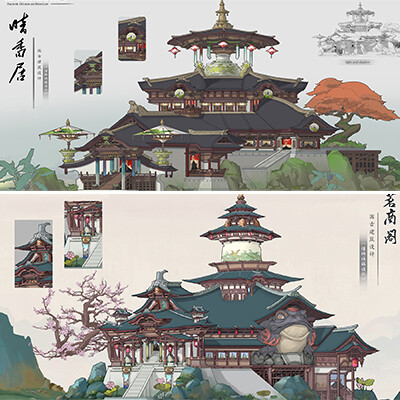 ArtStation - Ancient building line design