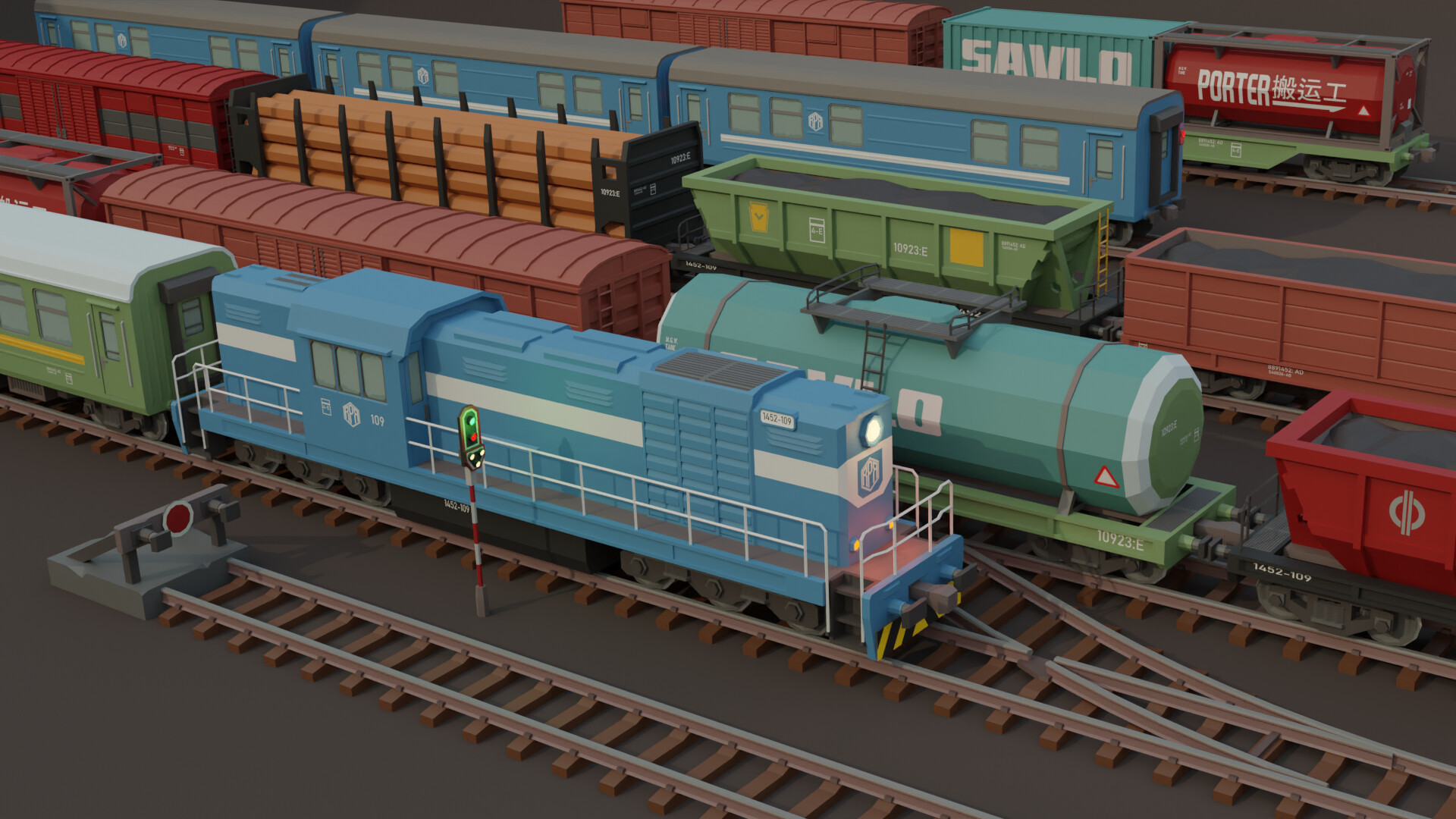 ArtStation - Low Ploy Trains