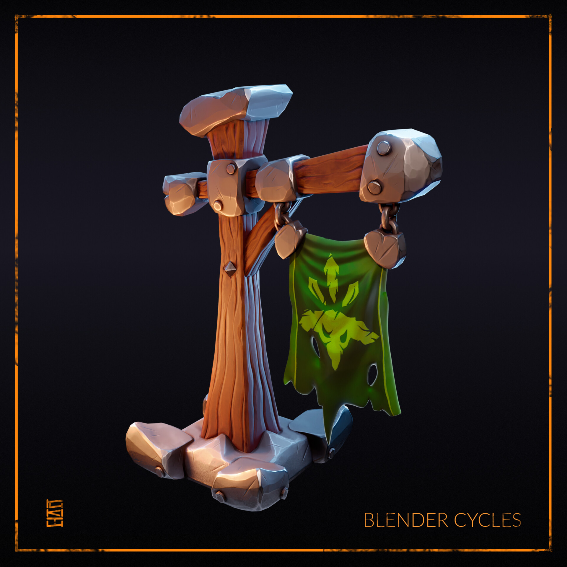 ArtStation - Flag - Model And Texture Stylized Props for Videogames 2018