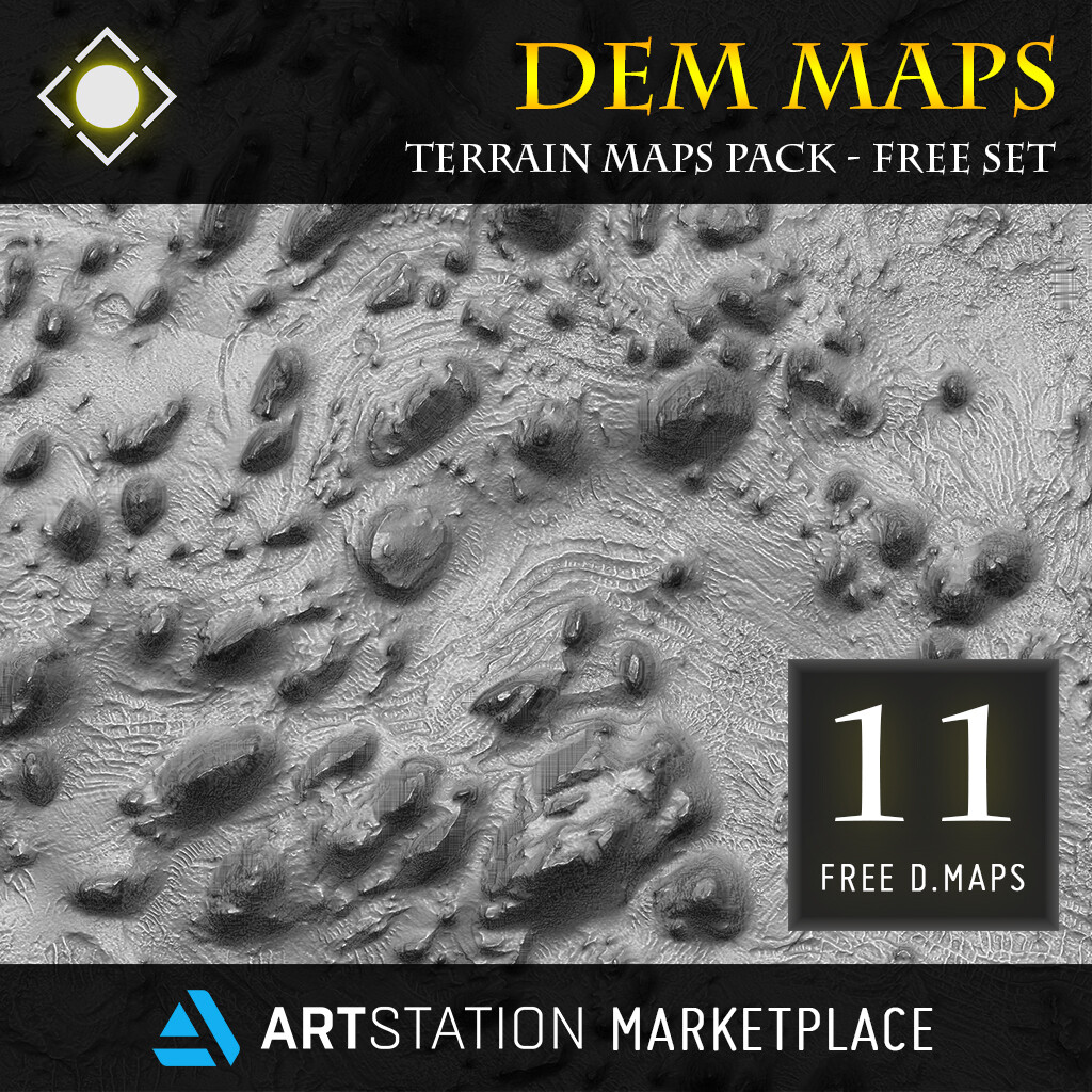 ArtStation - DEM HEIGHTMAPS - FREE ZBRUSH / MUDBOX