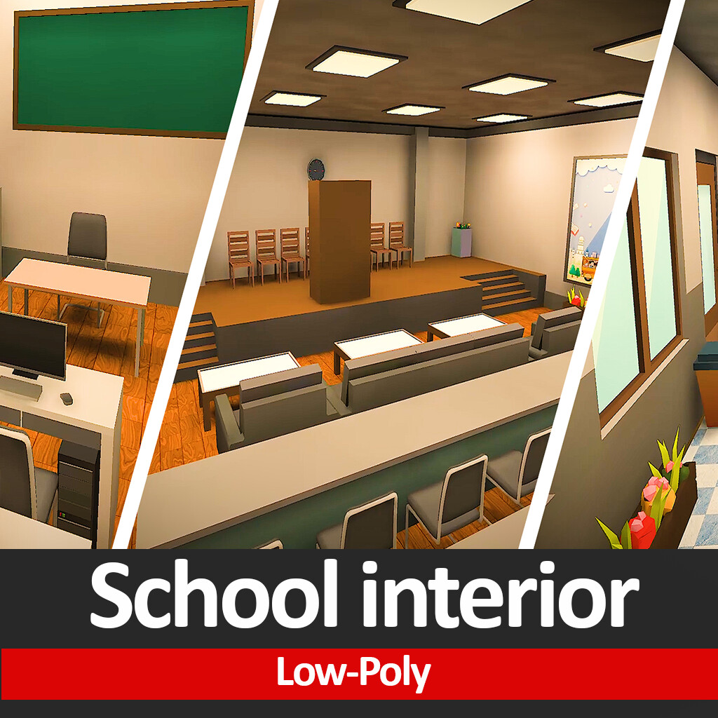 ArtStation - Low-Poly School Indoor