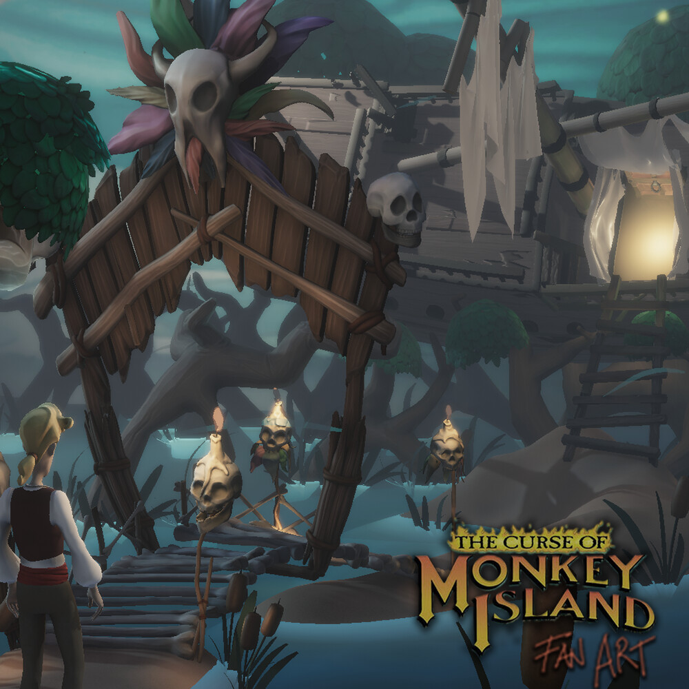 ArtStation - Monkey Island 3 - The sorceress' swamp
