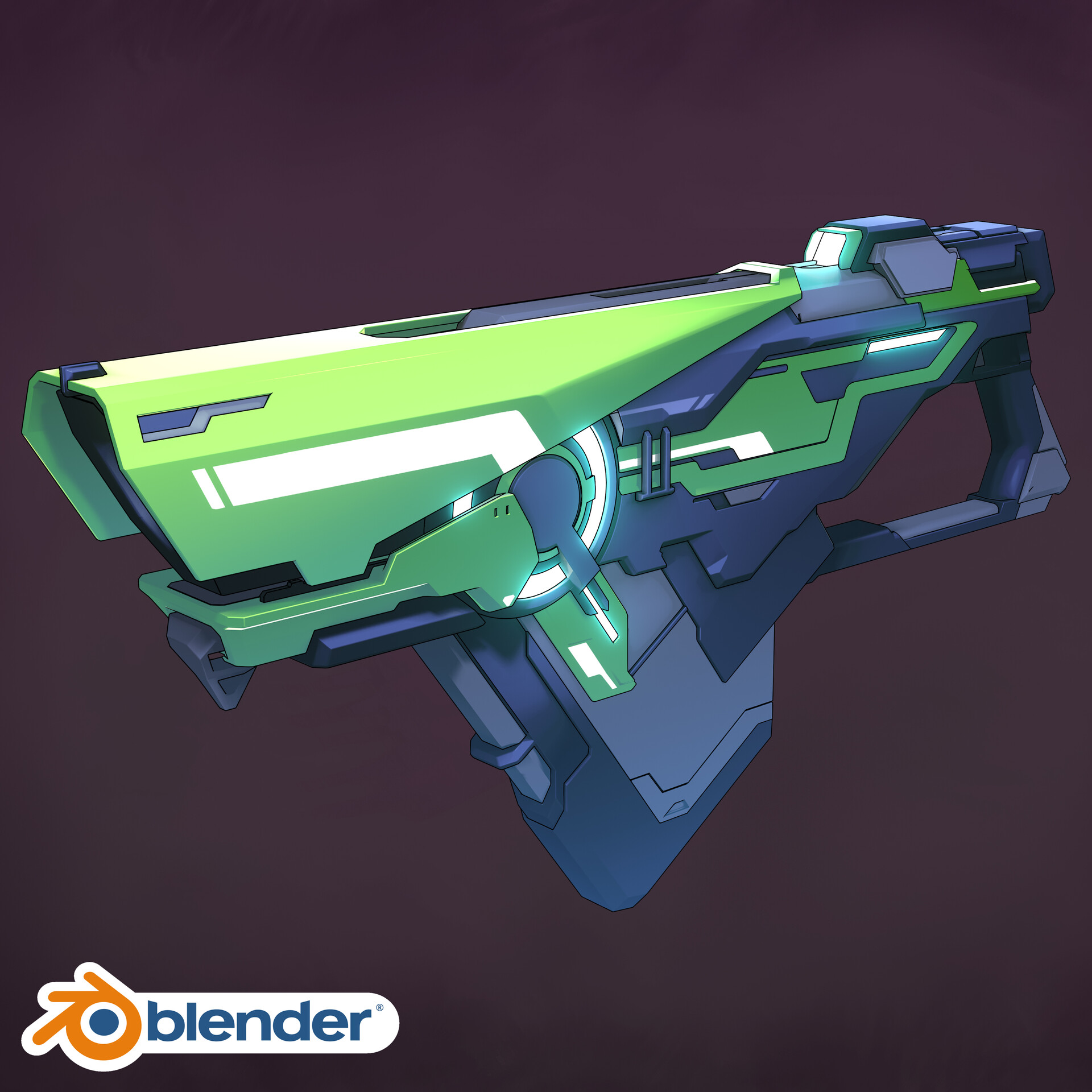 ArtStation - Energy Shotgun - Blender Line Art Experimental Build Project