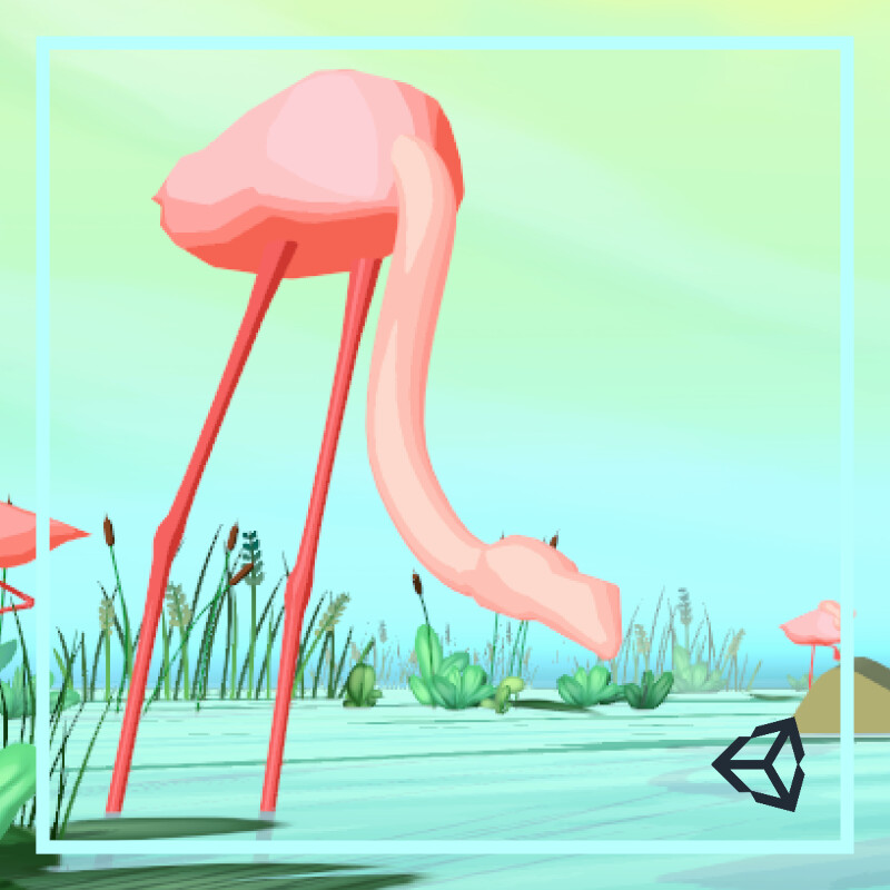 ArtStation - Unity Scene - Flamingos & a Lake, Aliénor Tignon