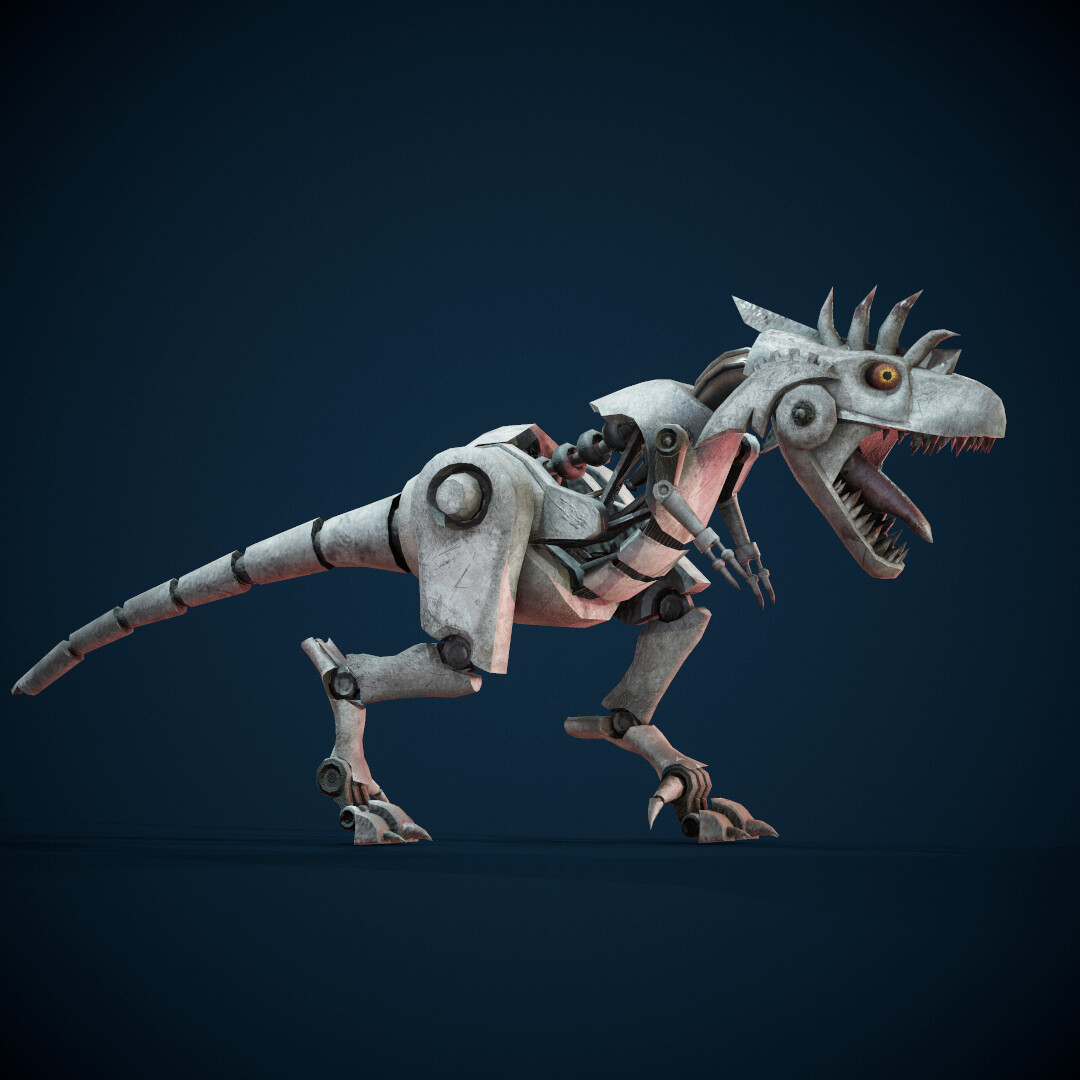 ArtStation - T-rex low poly robot, Nat_ g.a.