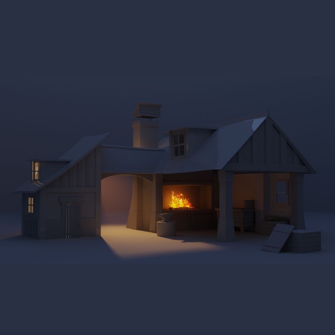 ArtStation - Forge (Blockout and light)