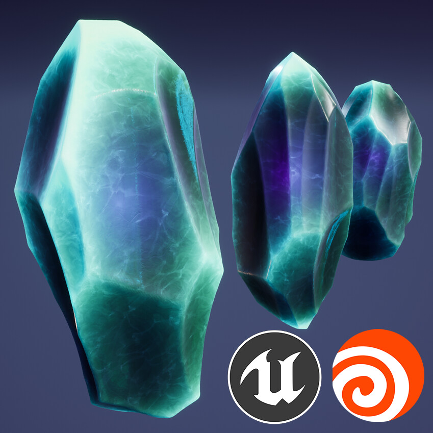 ArtStation - [Student] Elemental Crystal Project - Mesh and Shader