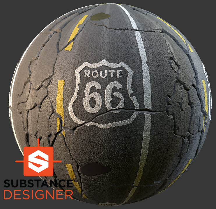 ArtStation - Stylized Road Material - Substance Designer