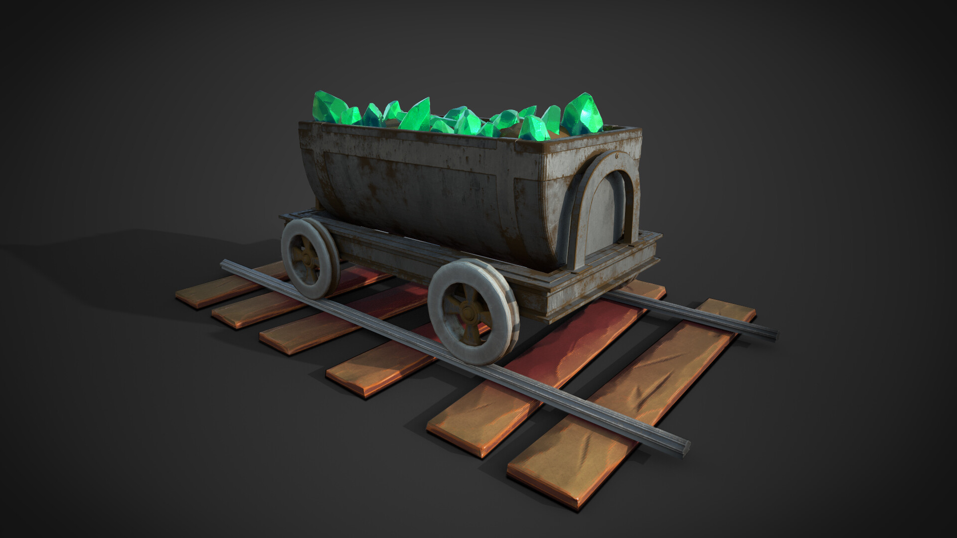 ArtStation - stylized mining cart