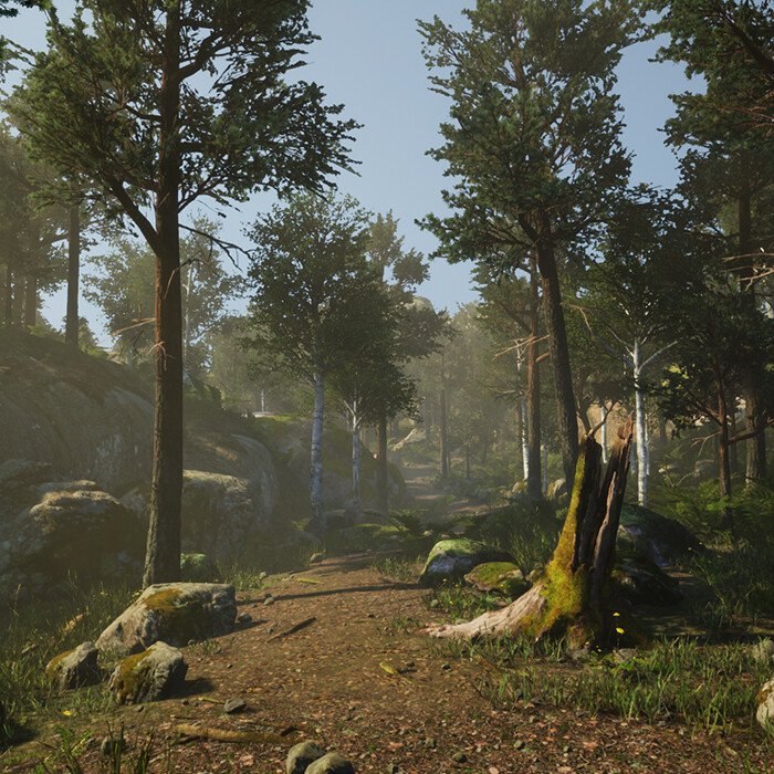 ArtStation - Forest Path: Photoscanned Procedural Forest