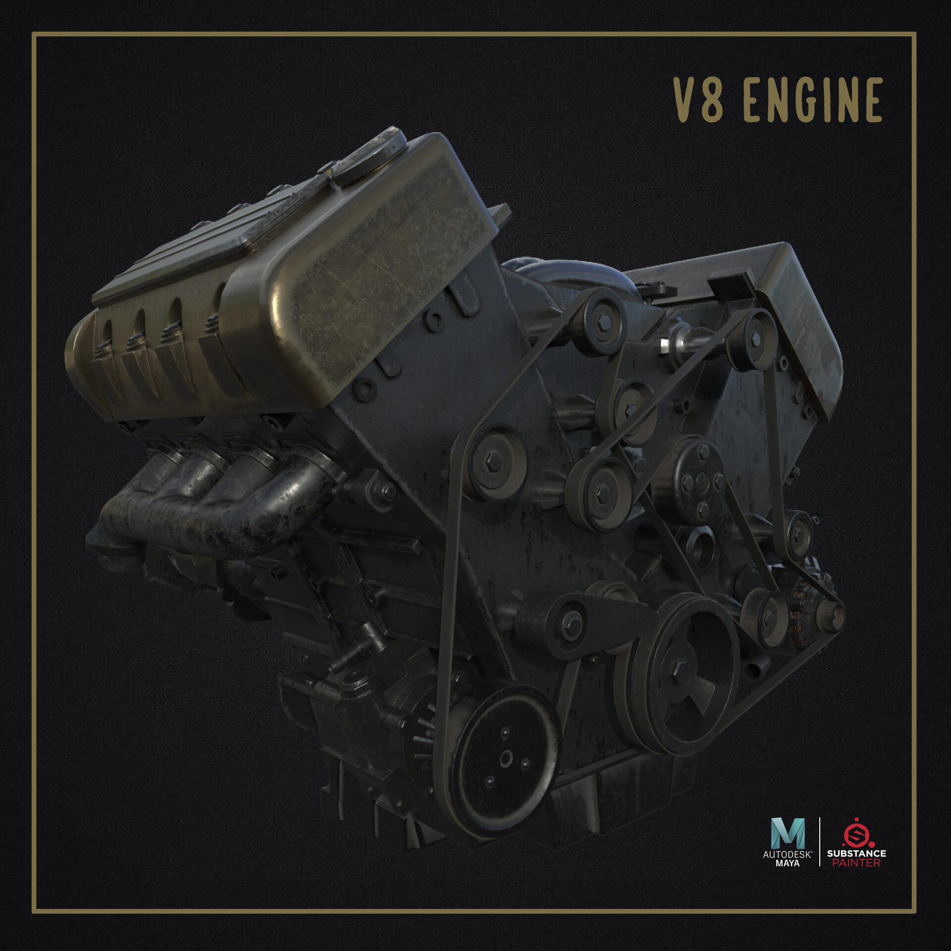 ArtStation - DOHC V8 Engine