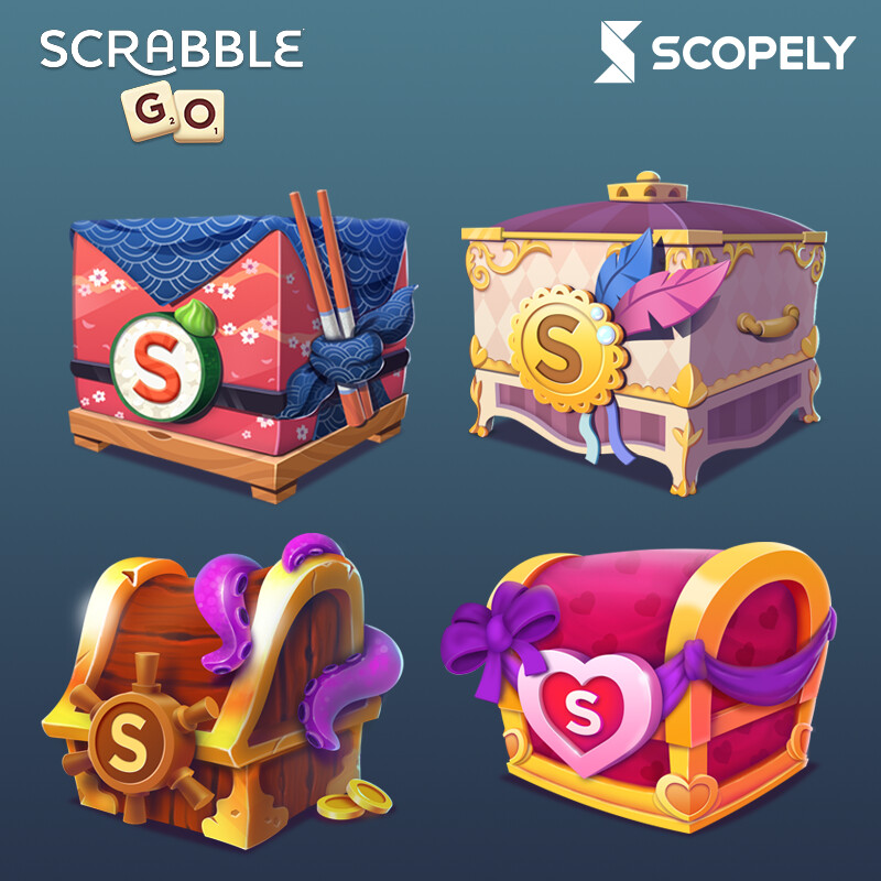ArtStation - Scrabble GO - Chest Designs