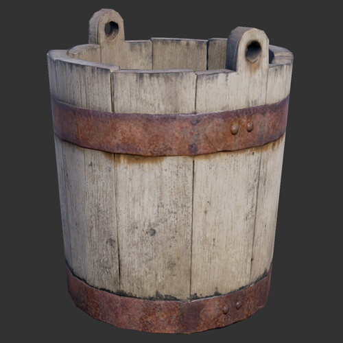 ArtStation - Wooden Bucket