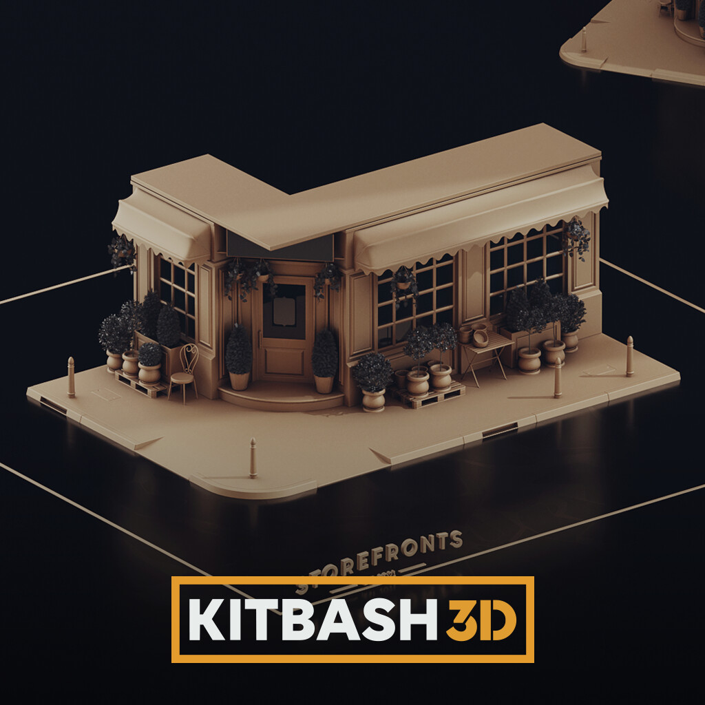 ArtStation - Store Fronts Kitbash3D Set