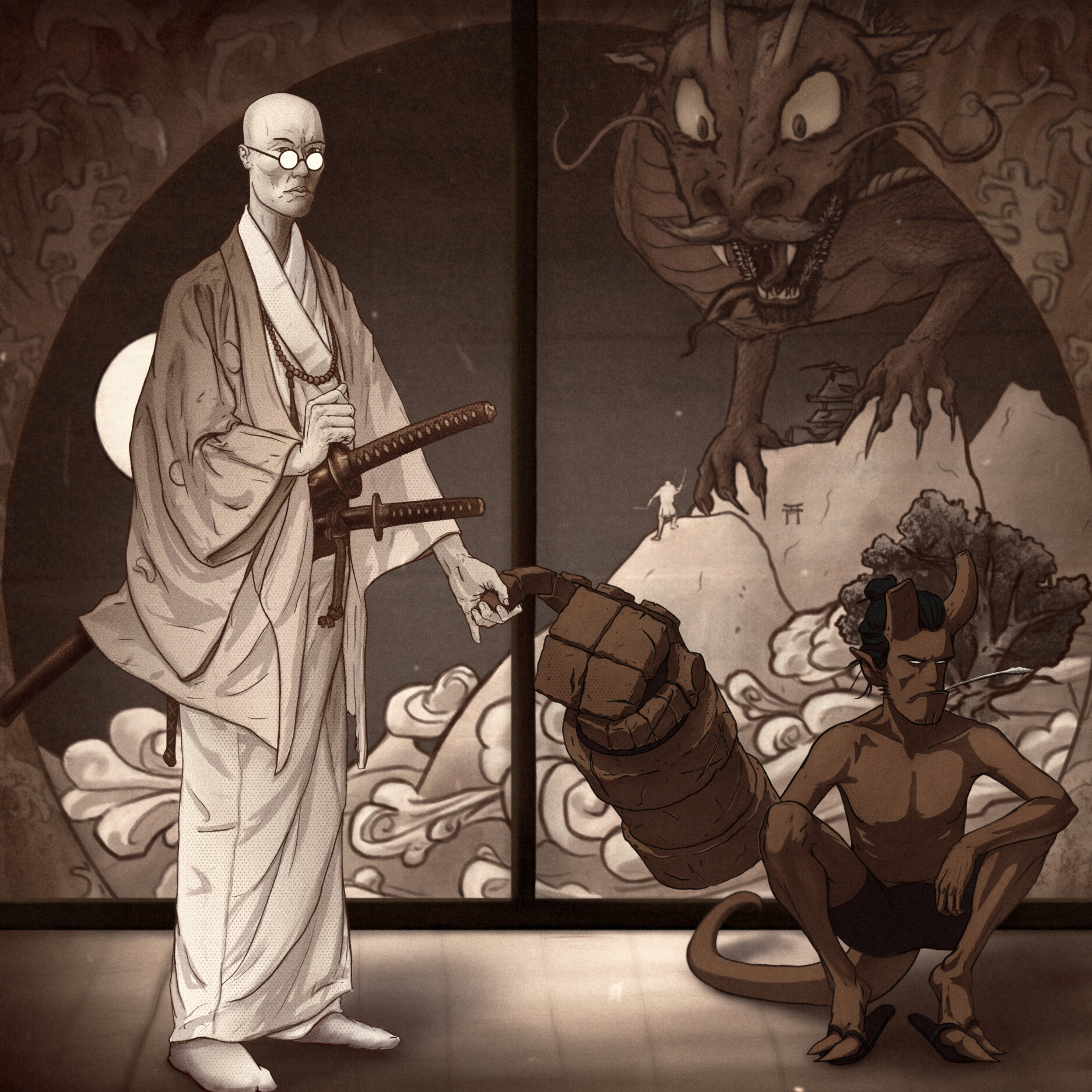 ArtStation - Samurai Punk Hellboy