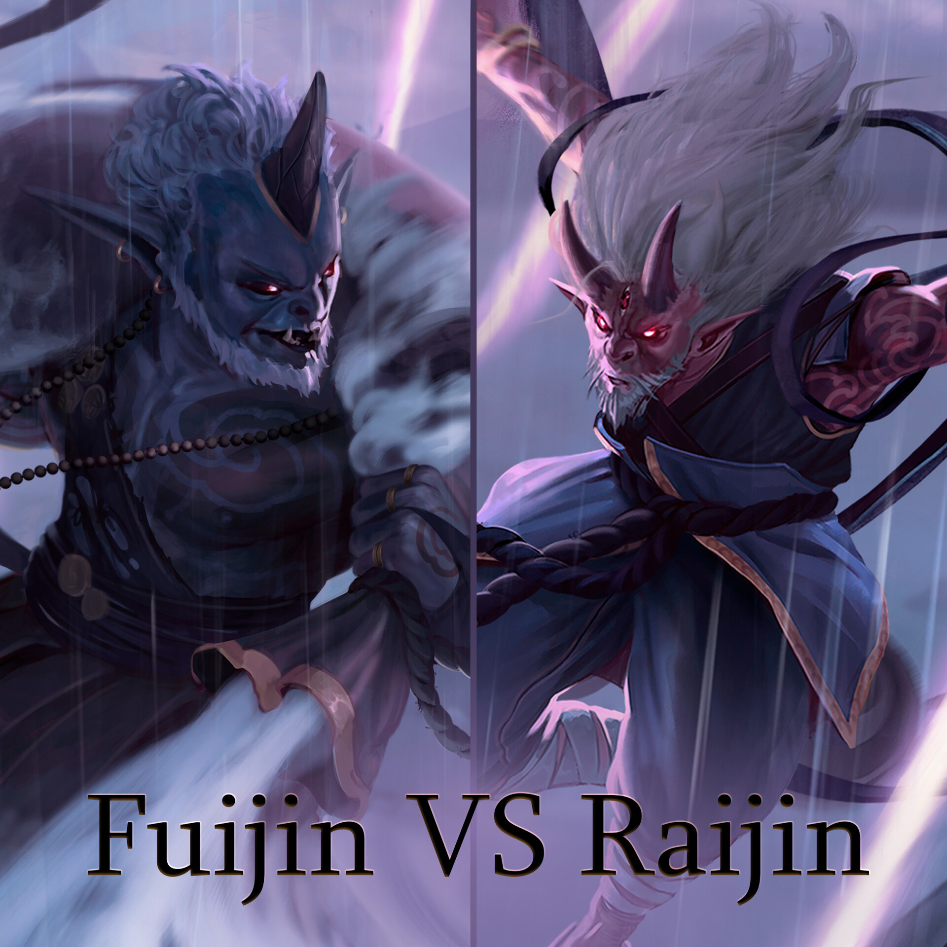 ArtStation - Raijin VS Fuijin