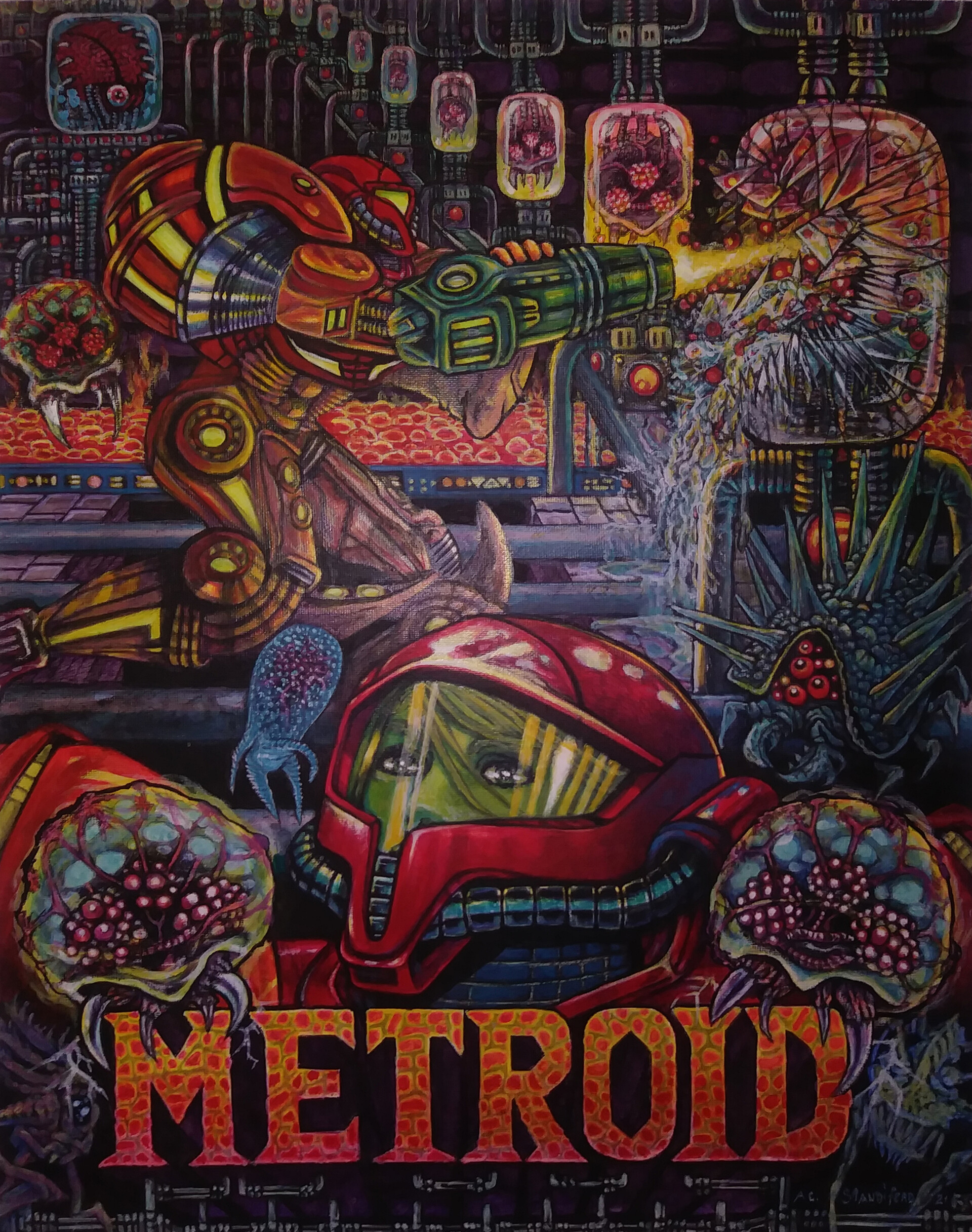 ArtStation - Metroid ... Mixed Media Painting on Canvas 2021 by Anthony ...