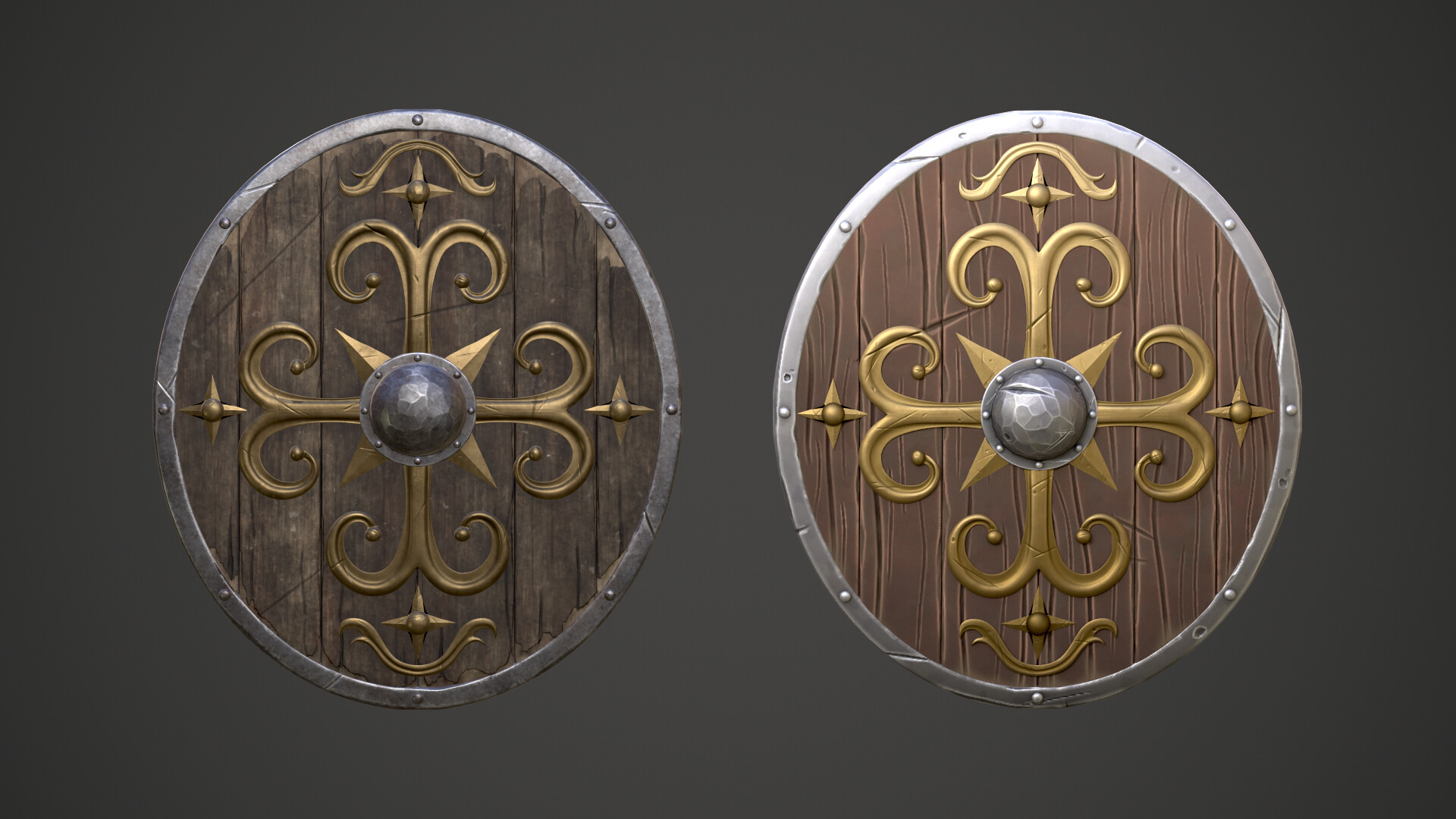 ArtStation - Sword and Shield (Realistic and stylized)