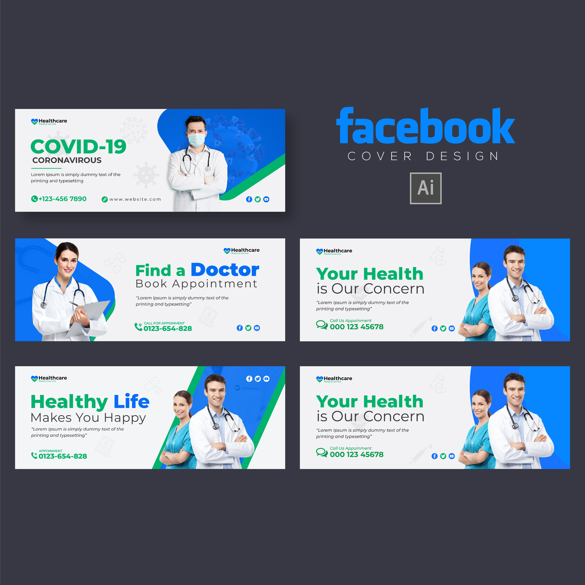 ArtStation - Healthcare & Medical Cover Templates - Web Banner Design