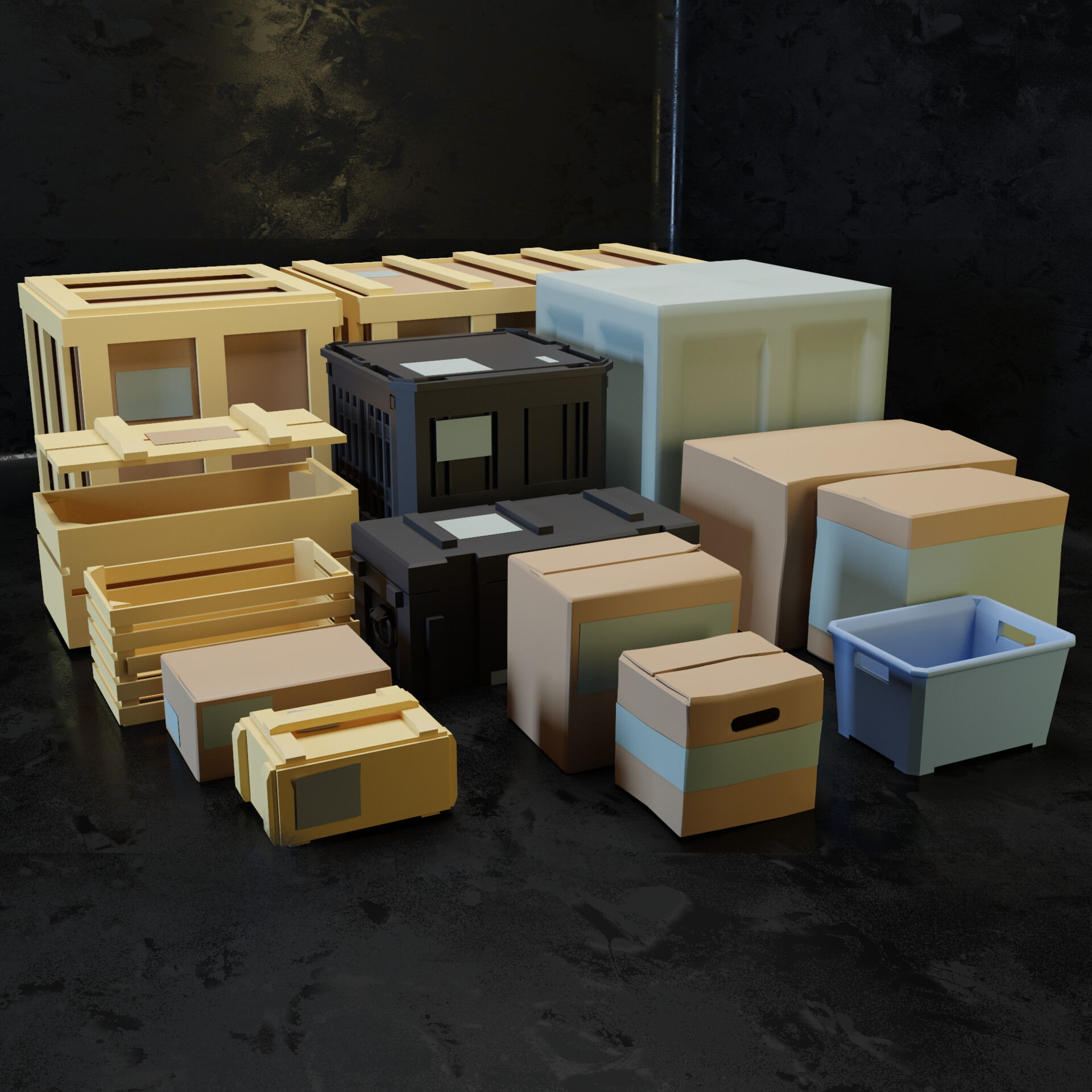 ArtStation - Props kit Boxes