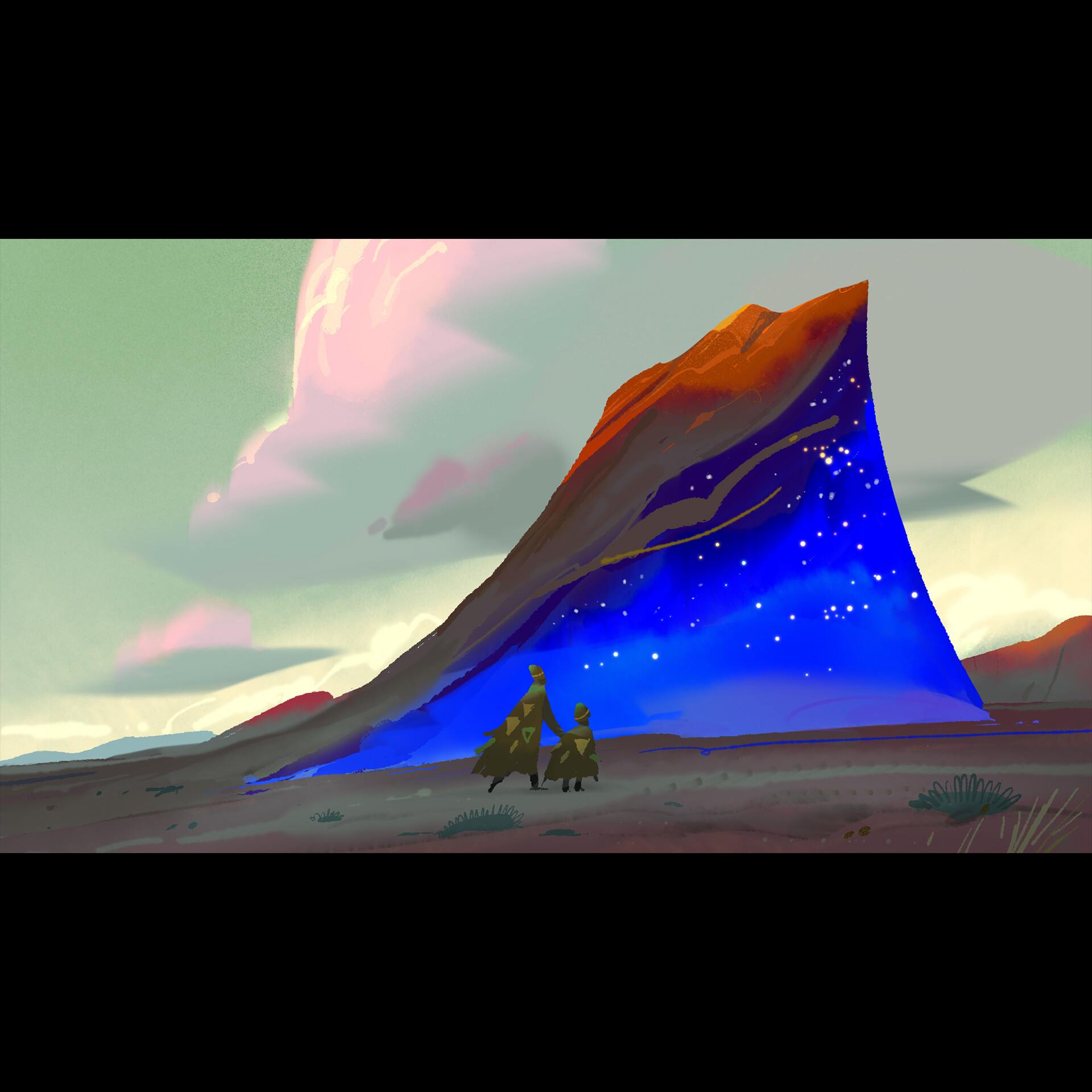 ArtStation - "Midnight is behind the canyon"