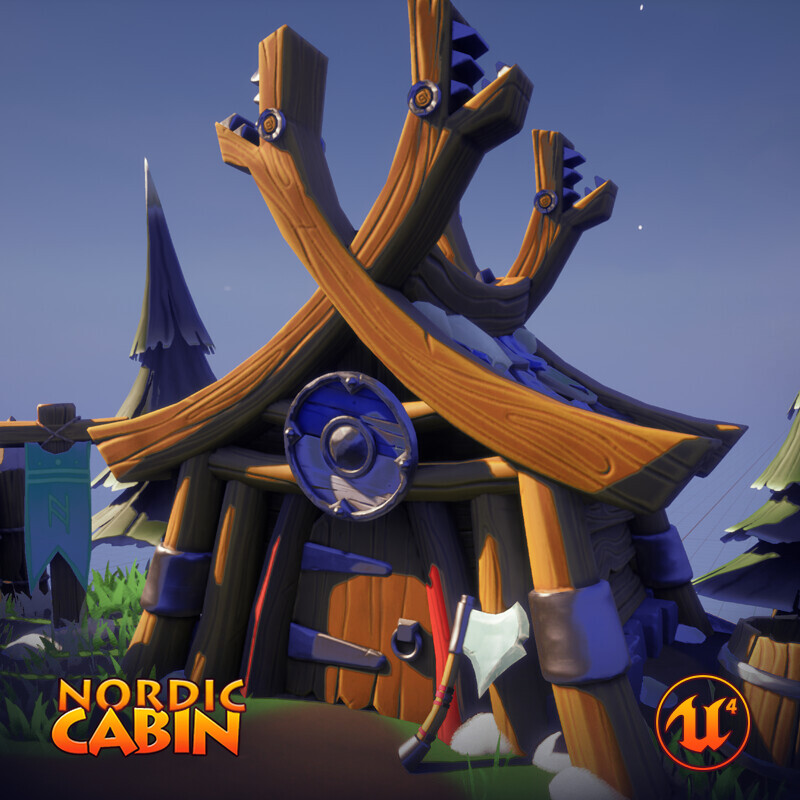 ArtStation - Stylized Viking Cabin