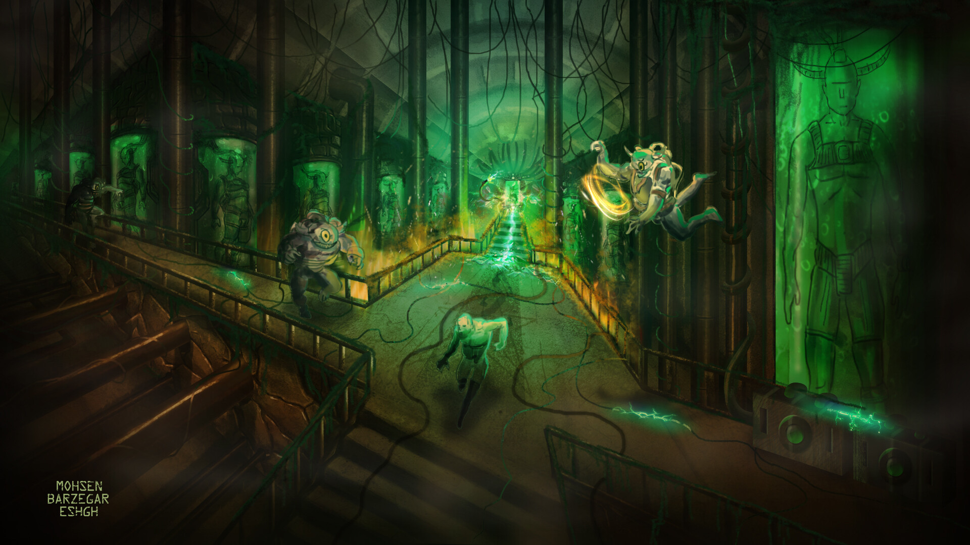 ArtStation - Escape from the alien lab 👽UFO Genetics Laboratory